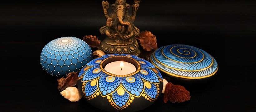 Mandala Art Dot Painting Rocks Tutorials | Step-by-Step Lessons ...